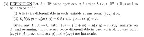 Solved DEFINITION Let A R 2 Be An Open Set A Function H Chegg Com