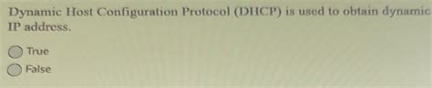 Solved Dynamic Host Configuration Protocol (DHCP) is used to | Chegg.com