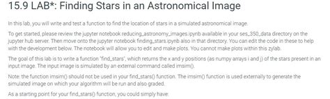 Solved LAB Finding Stars In An Astronomical Image In Chegg