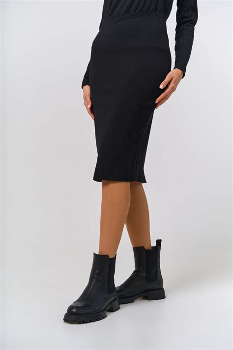 Чорна трикотажна спідниця Діловий жіночий одяг ТМ Ольга Єгорова