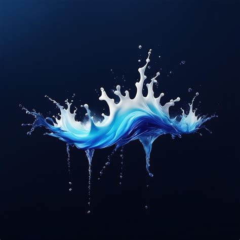 Water Splash Dark Background Premium Ai Generated Image