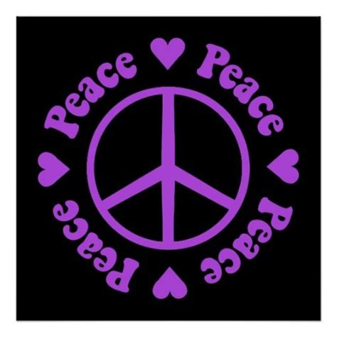 Purple Peace And Love Poster Zazzle Peace Peace Sign Art Love Posters