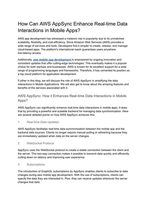 Ppt How Can Aws Appsync Enhance Real Time Data Interactions In Mobile