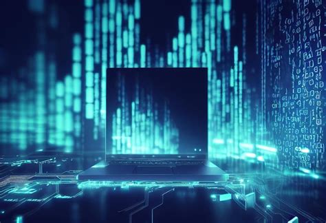 Premium Photo Futuristic Data Flow Data Transfer Technology Cyberpunk Big Data And