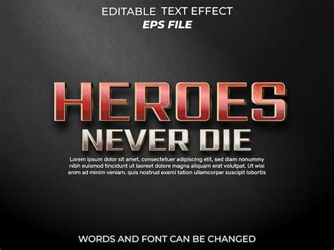 Premium Vector Heroes Text Effect Font Editable Typography 3d Text