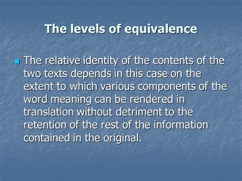 Equivalence In Translation The Levels Of Translation Pragmatic