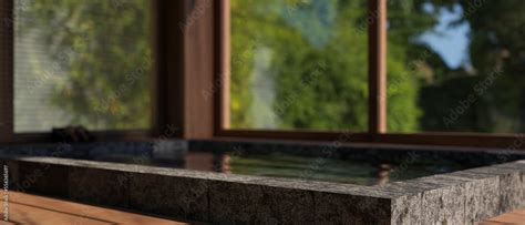 Copy Space On Onsen Bath In Relax And Calm Indoor Onsen Spa Room Onsen