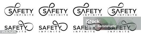 안전 인피니티 로고 디자인 인피니티 아이콘 조합 벡터 일러스트 레이 션과 워드 마크 안전 0명에 대한 스톡 벡터 아트 및 기타