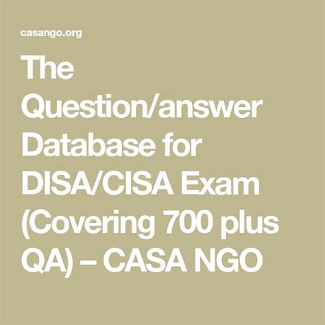 the question answer database for disa cisa exam covering 700 plus qa