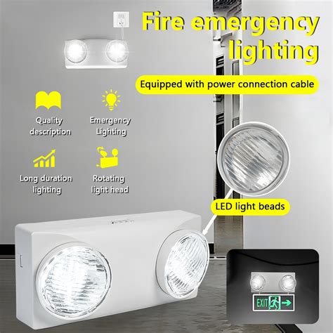 Emergency Lights Rechargeable Led Light Twinhead Fire Emergency Light