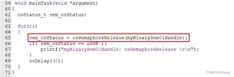 free rtos中semaphore（二值信号量）的使用介绍 ossemaphorenew csdn博客