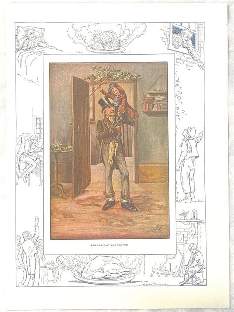Charles Dickens Tiny Tim And Bob Cratchit Frederick Barnard 1927