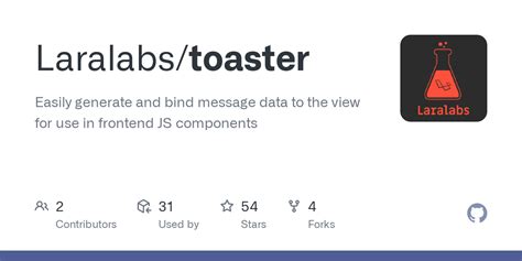 GitHub Laralabs Toaster Easily Generate And Bind Message Data To The View For Use In Frontend