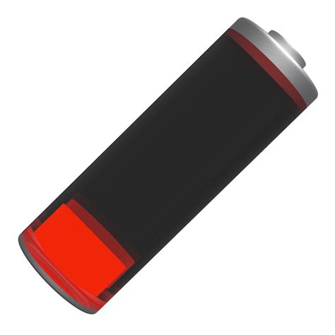 Low Battery Charge Red Indicator Isolated Charging Battery Technology