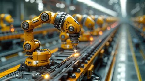 Premium Photo Robotic Arms Working On Assembly Line In Factory Concept Of Artificial