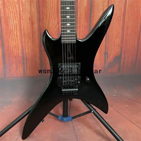 Black Solid Body Electric Guitar Special X Shaped Rosewood Fretboard 24