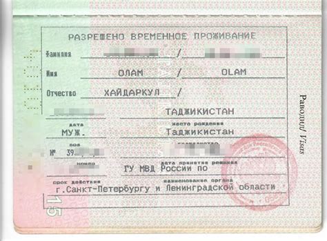 Разрешение на временное проживание РВП для гражданства Как выглядит РВП Штамп РВП или