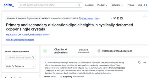 Primary And Secondary Dislocation Dipole Heights In Cyclically Deformed Copper Single Crystals