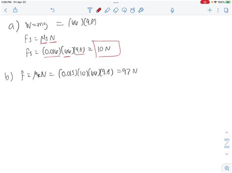 Solved A What Is The Maximum Frictional Force In The Knee Joint Of A Person Who Supports 660