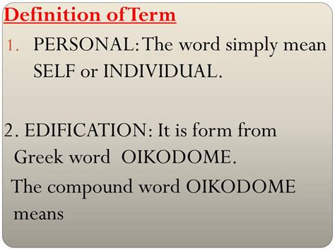 Ppt Personal Edification Powerpoint Presentation Free Download Id