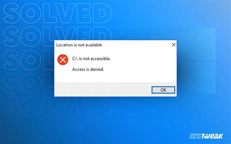 How To Fix Drive Is Not Accessible “access Is Denied” Error In Pc
