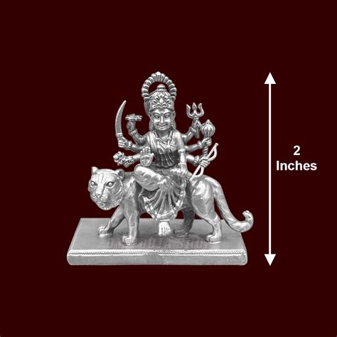Sherawali Mata Goddess Durga Idol In 925 Pure Silver