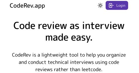 coderev app code review as interview free and open source