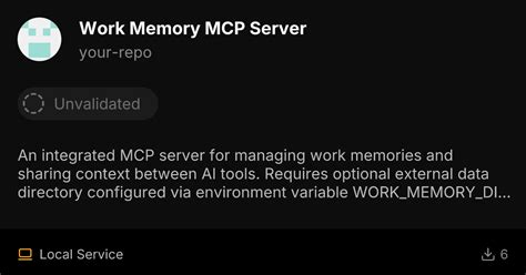 Work Memory MCP Server MCP Servers LobeHub