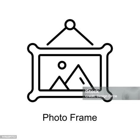 사진 프레임 윤곽선 아이콘 디자인 그림입니다 흰색 배경에 예술과 공예 기호 Eps 10 파일 0명에 대한 스톡 벡터 아트 및 기타 이미지 Istock