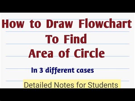 How To Draw Flowchart To Find Area Of Circle Flowchart YouTube