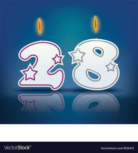Birthday Candle Number 28 Royalty Free Vector Image
