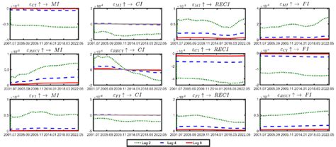 Impulse Response Function Graphs Under Different Lag Times Excluding