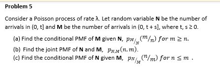 Solved Problem Consider a Poisson process of rate λ Let Chegg