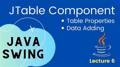 Java Swing Jtable Component Swing Components In Detail Hindi Tutorial Youtube