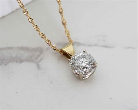 Diamond Solitaire Pendant In 18ct Yellow Gold Aladdins Cave Jewellery