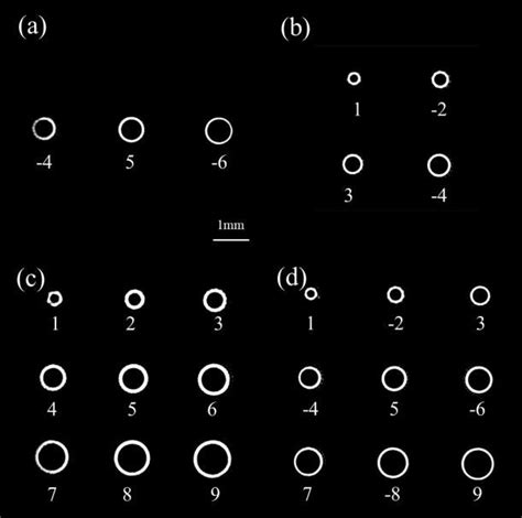 The Lg Beam Arrays With Different Dimensions Detected By The Ccd1 A