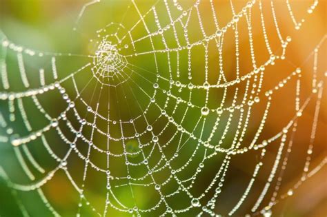 Premium Photo Spyder Web With Water Drops Nature Background