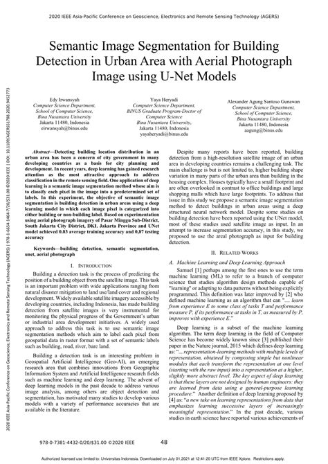 pdf semantic image segmentation for building detection in urban area