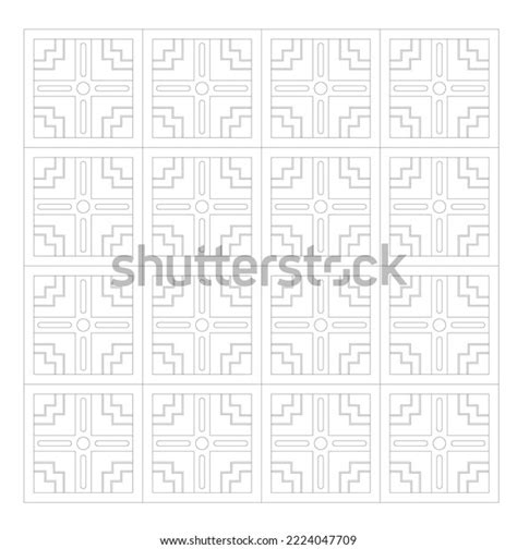 Repeated Geometry Pattern 2d Form Drawn Stock Vector Royalty Free 2224047709 Shutterstock