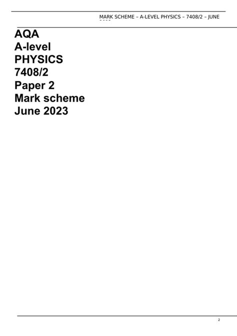Aqa A Level Physics Paper 2 June 2023 Friday 9 June 2023package In 2024 A Level Physics