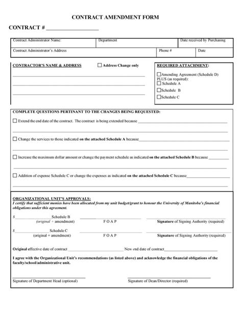 44 Professional Contract Amendment Templates And Samples ᐅ Templatelab