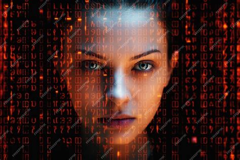 Premium Ai Image Female Face Against Binary Code Artificial Intelligence Concept Generative Ai