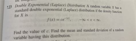 Solved 7 23 ﻿double Exponential Laplace ﻿distribution A