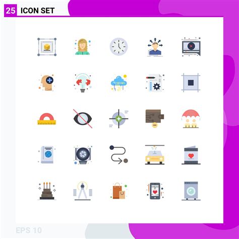 Pictogram Set Of 25 Simple Flat Colors Of Message Transition Furniture Structure Difference