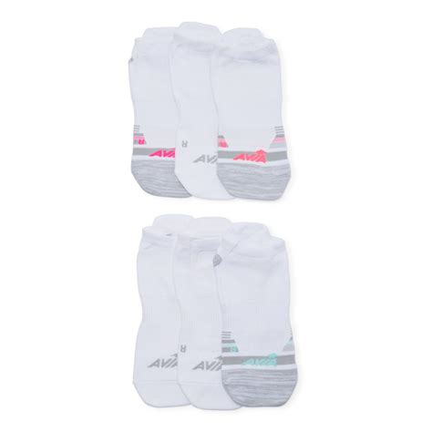 Avia Avia Womens Pro Tech Lightweight Low Cut Socks 6 Pack