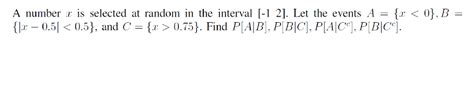 solved a number x is selected at random in the interval [ 1
