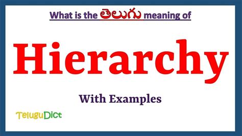 Hierarchy Meaning In Telugu Hierarchy In Telugu Hierarchy In Telugu Dictionary Youtube