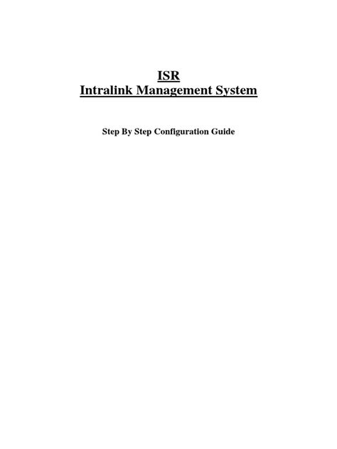 Pdf Isr Step By Step Configurationpdf Dokumentips