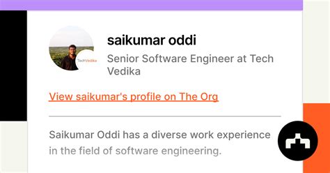 Saikumar Oddi Senior Software Engineer At Tech Vedika The Org
