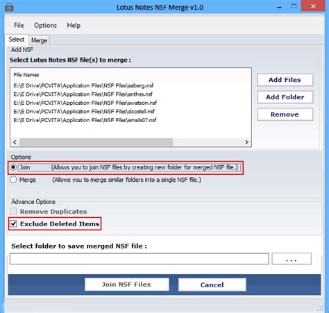 lotus notes nsf merge tool — combine multiple archives and databases files